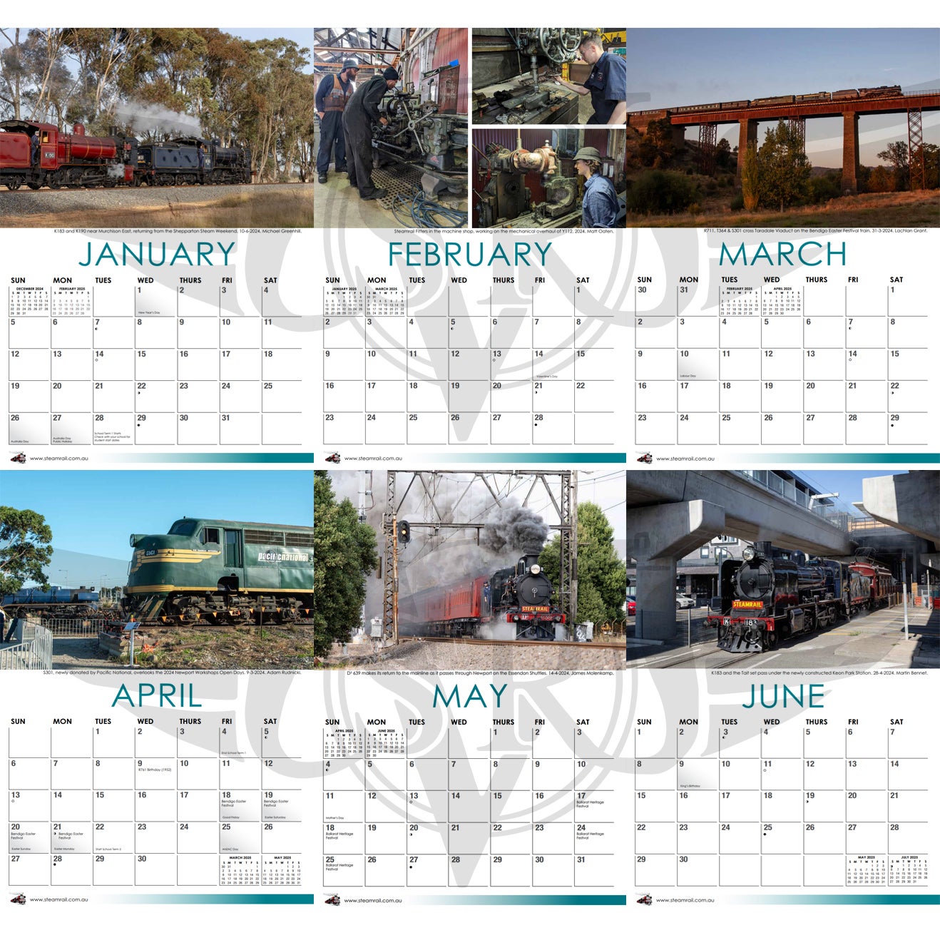 2025 Steamrail Calendar | Steamrail Victoria